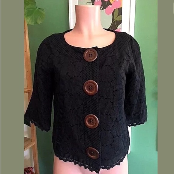 kenzie | Jackets & Coats | Kenzie Cropped Eyelet Lace Jacket With ...